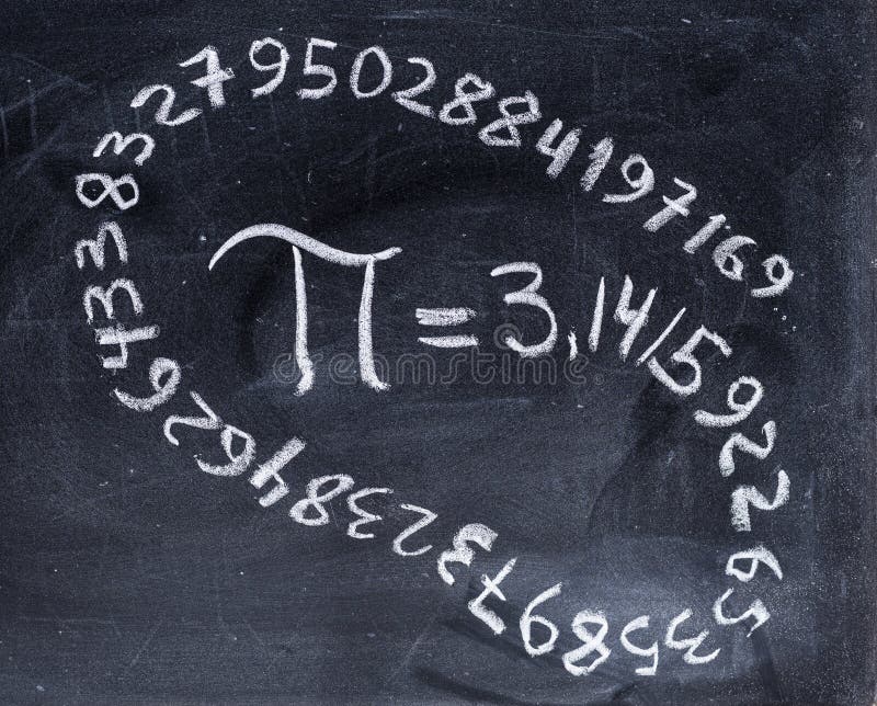 The Number Pi Handwritten in Chalk on the Blackboard Stock Image ...