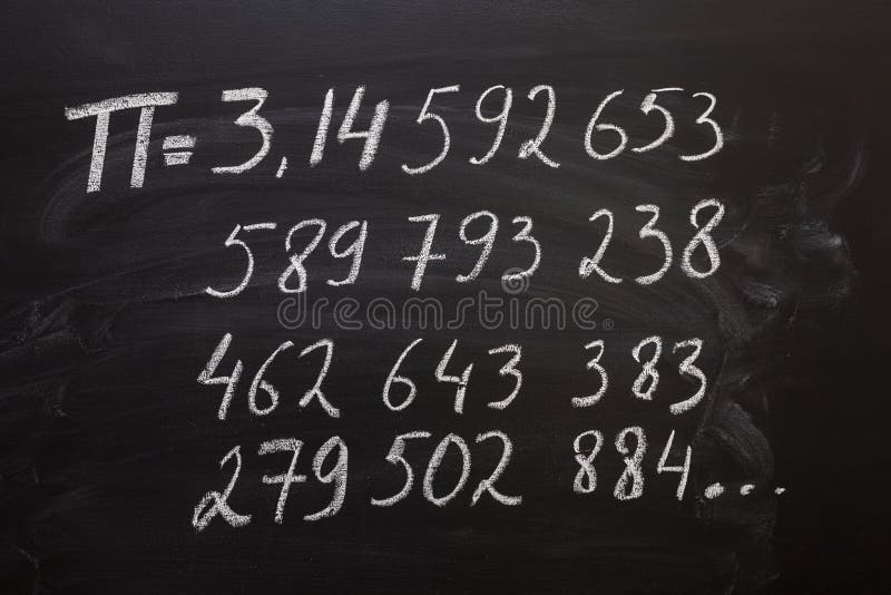 Number Pi Handwritten with White Chalk on a Blackboard Stock Image ...