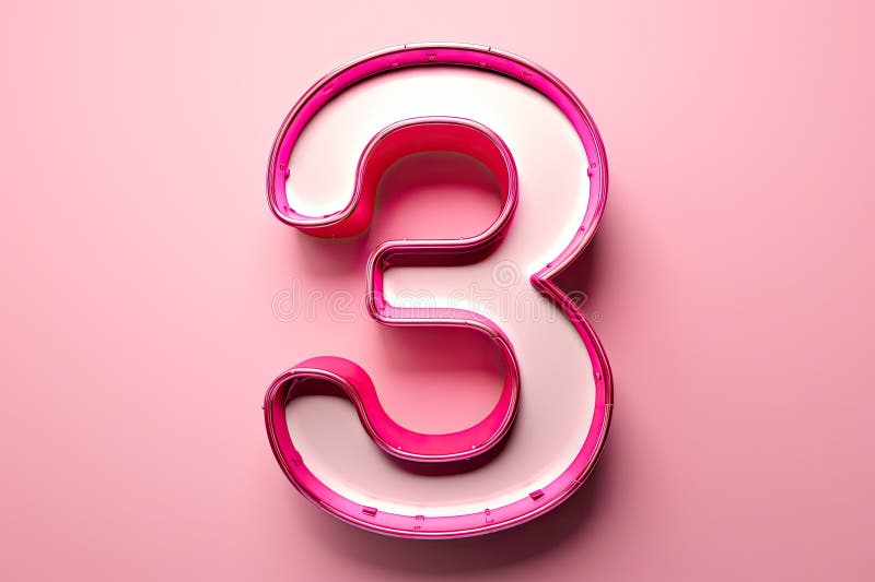 Number 3 , on the Pink Background Stock Illustration - Illustration of ...