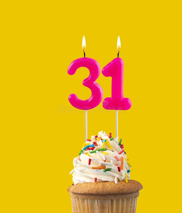 Number 31, Pink Birthday Candle - Cupcake Birthday Stock Photo - Image ...