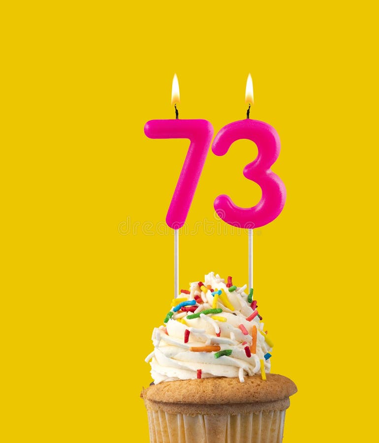 Number 73, Pink Birthday Candle - Cupcake Birthday Stock Illustration ...