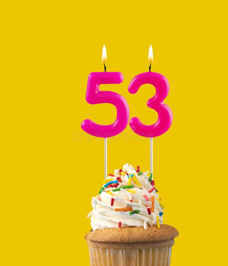 Number 53, Pink Birthday Candle - Cupcake Birthday Stock Illustration ...
