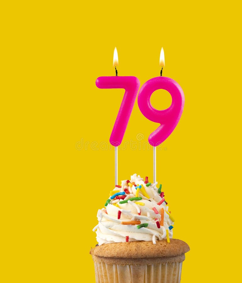 Number 79, Pink Birthday Candle - Cupcake Birthday Stock Illustration ...