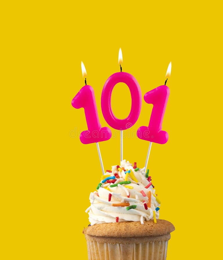 Number 101, Pink Birthday Candle - Cupcake Birthday Stock Illustration ...