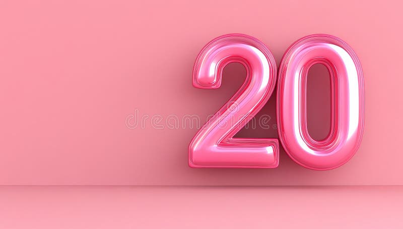 Number 20 in Pink. Design for a Banner or Poster Stock Illustration ...