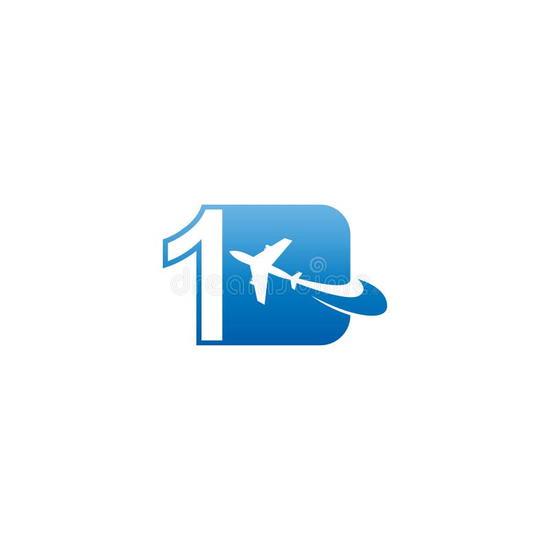 Number 1 with Plane Logo Icon Design Vector Stock Vector - Illustration ...