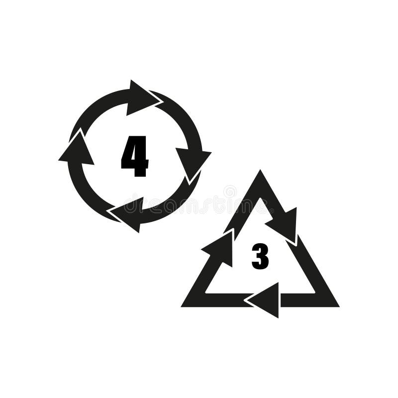 Number of Plastic Recycling Cycles Icon. Vector Illustration. EPS 10 ...