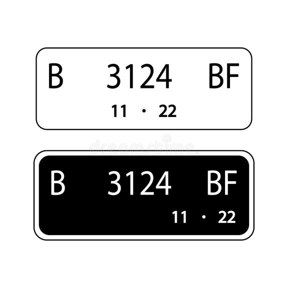 Number Plate Icon Logo Vector Design Stock Vector - Illustration of ...