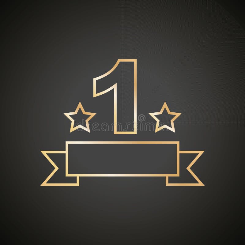 Number 1 Position Ribbon. Vector Illustration Decorative Design Stock ...
