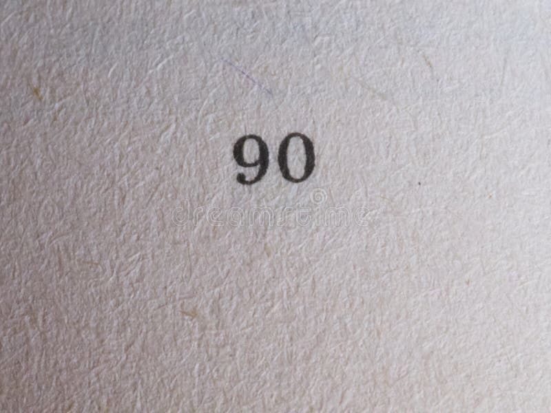 The Number 90 Printed on a Piece of Paper. Paper Texture Stock Image ...