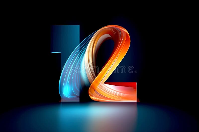 The Number 12 is Prominently Displayed in a Vibrant Orange, Set Against ...