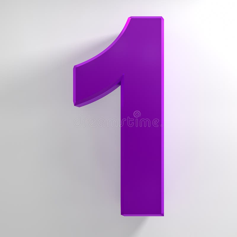 Number 2 Purple Color Collection on White Background Illustration 3D ...