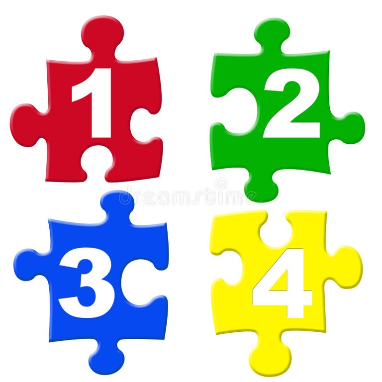 Number puzzels stock illustration. Illustration of four - 1055750