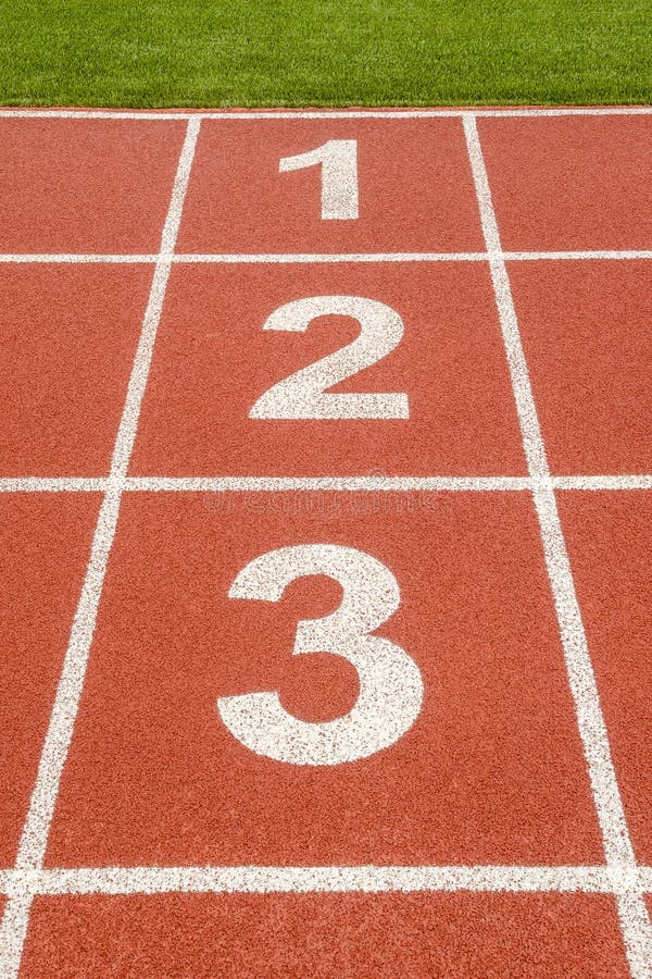 1 2 3 Number on Race Track in Football Stadium Stock Image - Image of ...