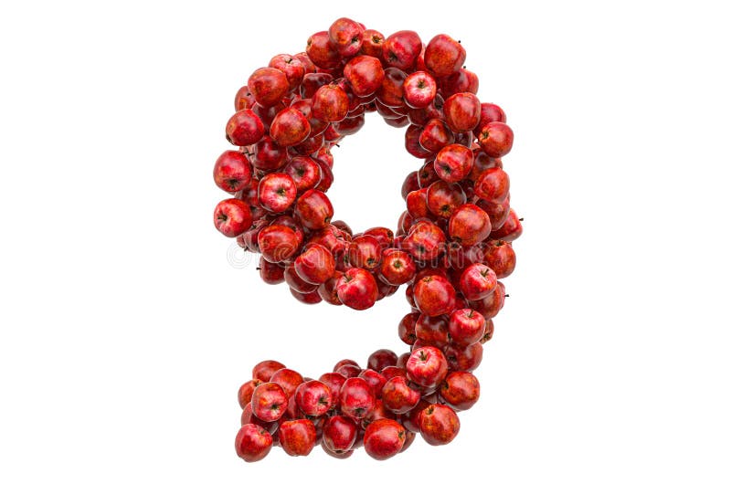 Set of Nine Apples. Illustration. Stock Vector - Illustration of white ...