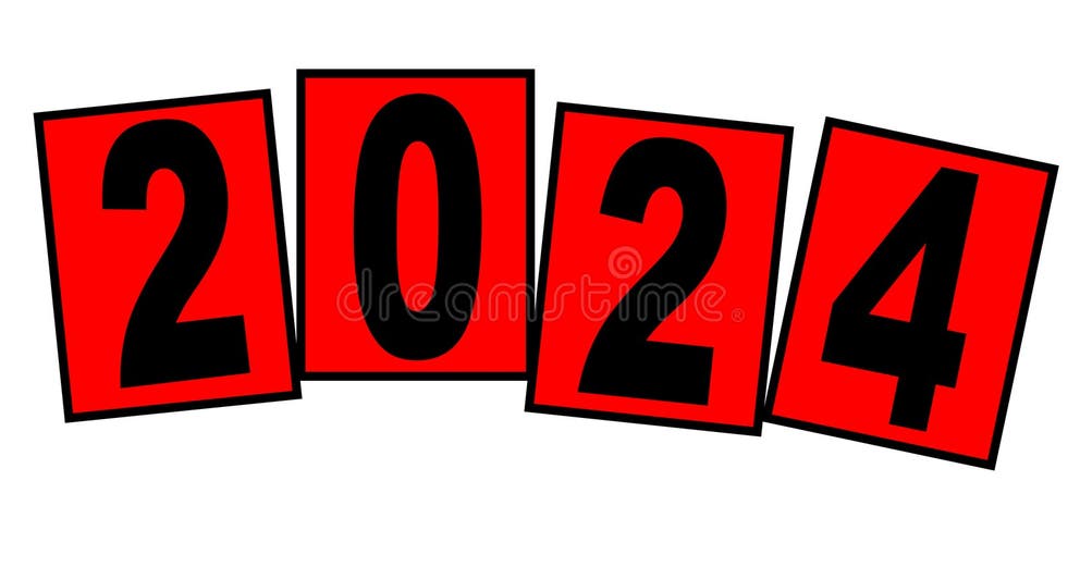 Red 2024 Blocks stock vector. Illustration of graphic - 304533918