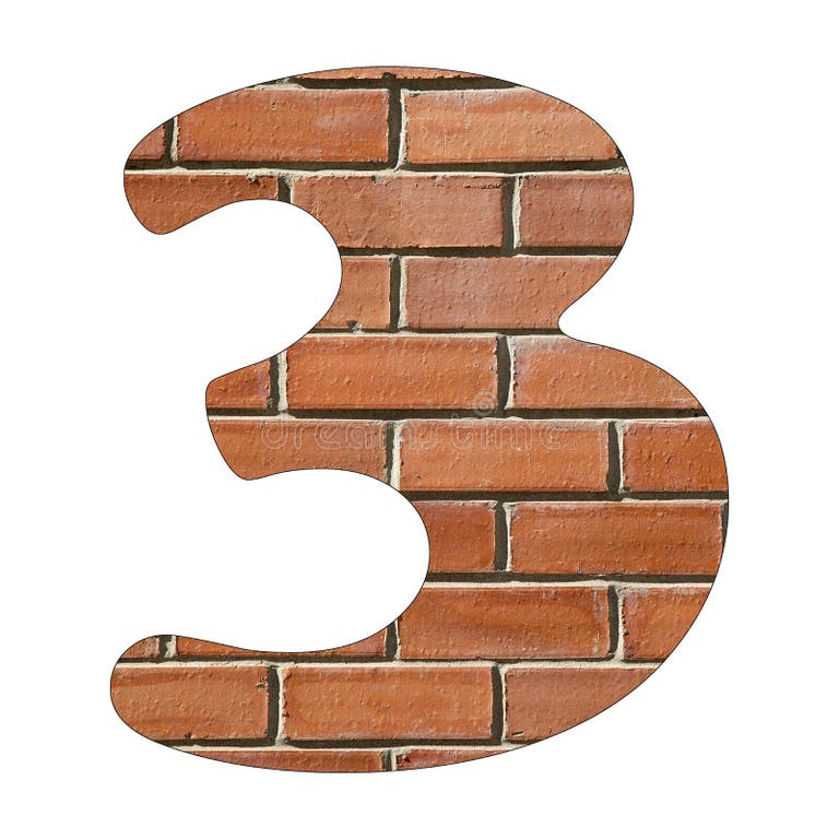 Number 3 - Red Brick Wall Background Stock Photo - Image of orange ...