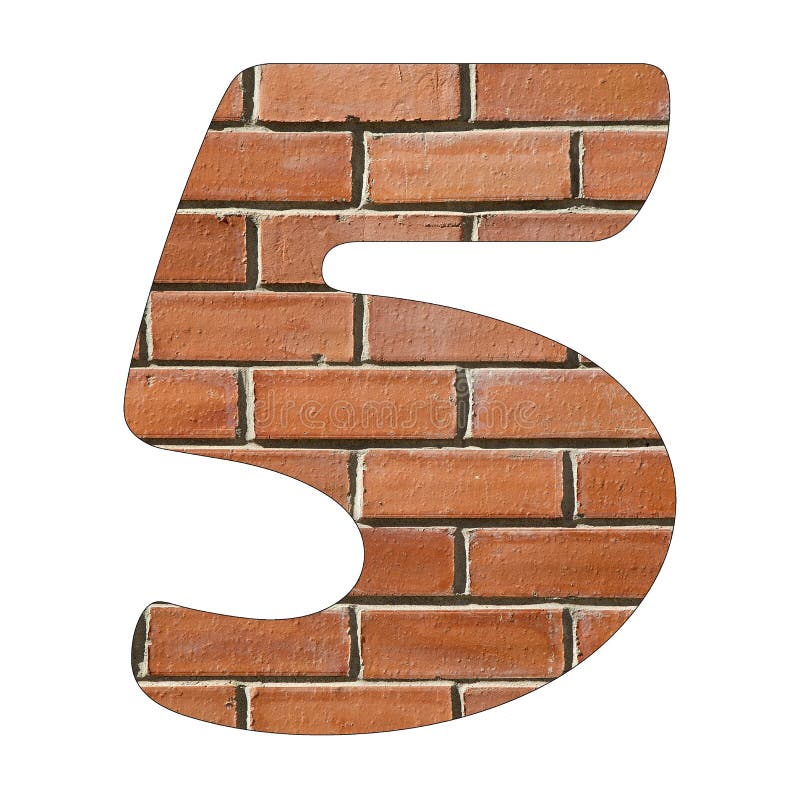 Number 5 - Red Brick Wall Background Stock Photo - Image of ...