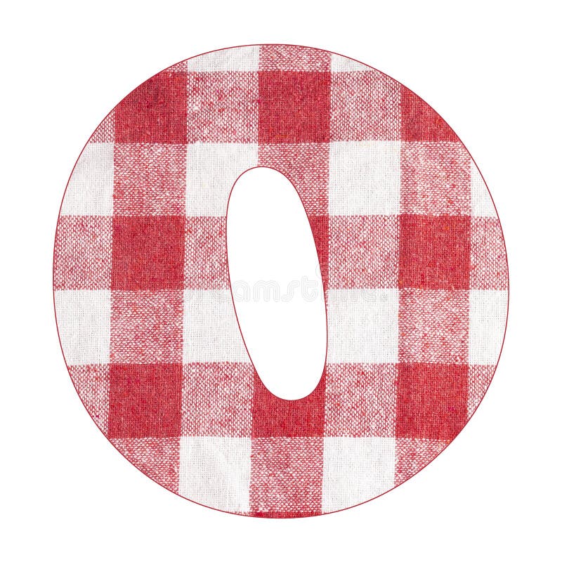 Number 0 - Red Checkered Napkin Background. Top View Stock Photo ...