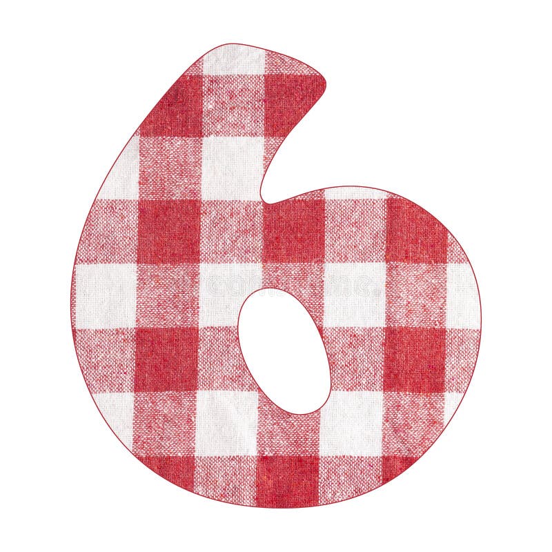 Number 6 - Red Checkered Napkin Background. Top View Stock Illustration ...
