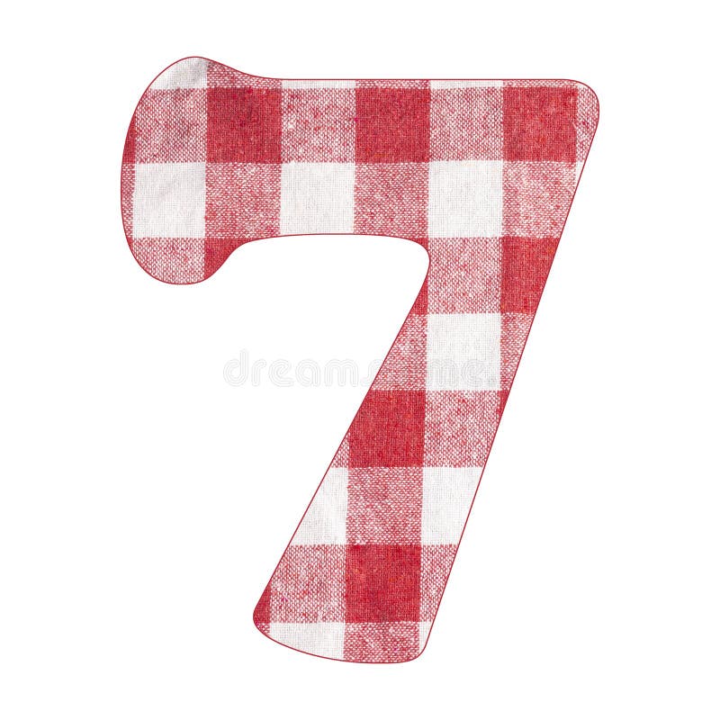Number 7 - Red Checkered Napkin Background. Top View Stock Illustration ...