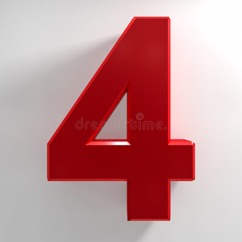 Number 4 3d Red White Stock Illustrations – 464 Number 4 3d Red White ...