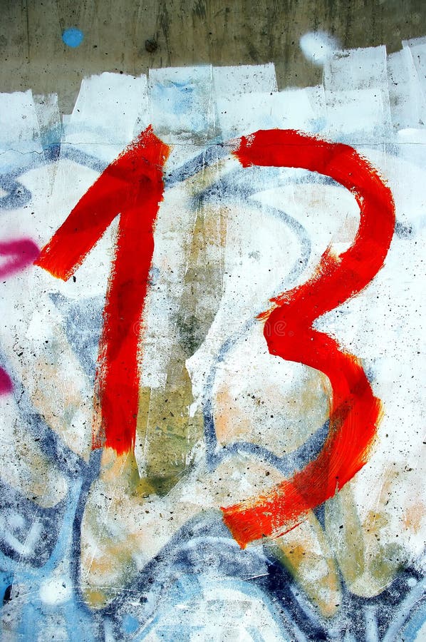 Number 13. stock image. Image of arithmetic, cursive - 33269327