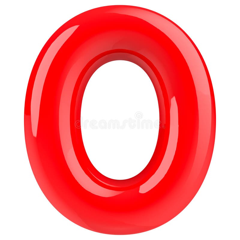 Number 0 Red 3D Render with White Background Stock Illustration ...