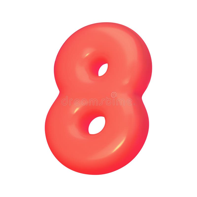 Number 8. Red Digit Eight in 3d Style Stock Vector - Illustration of ...