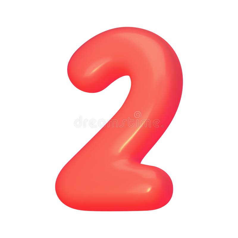 Number 2. Red Digit Two in 3d Style Stock Vector - Illustration of ...