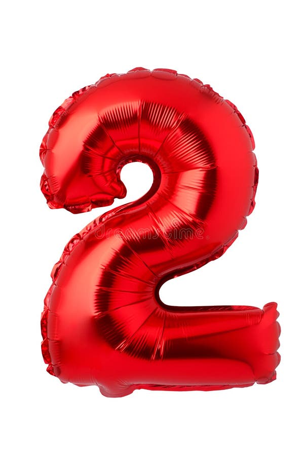 Number 2 Of Red Foil Balloon Stock Image - Image of celebration ...