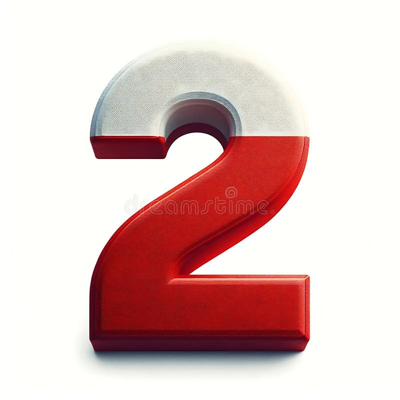 The Number 2 is Red and White. it is a Magnetized Number that is Made ...