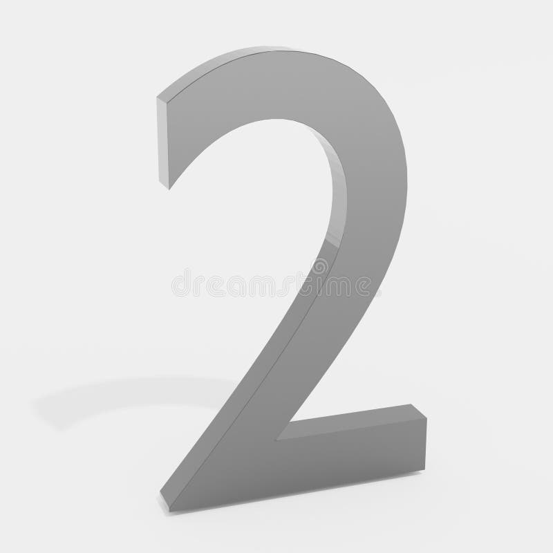 2 Number Render stock illustration. Illustration of drawing - 246312037