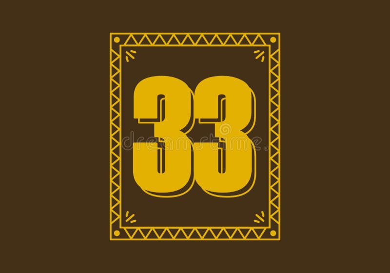 Number 33 in Retro Rectangle Frame Stock Vector - Illustration of ...