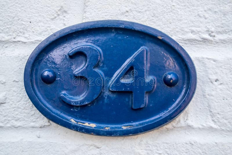 Number 34 stock photo. Image of type, vintage, wall, building - 78509750