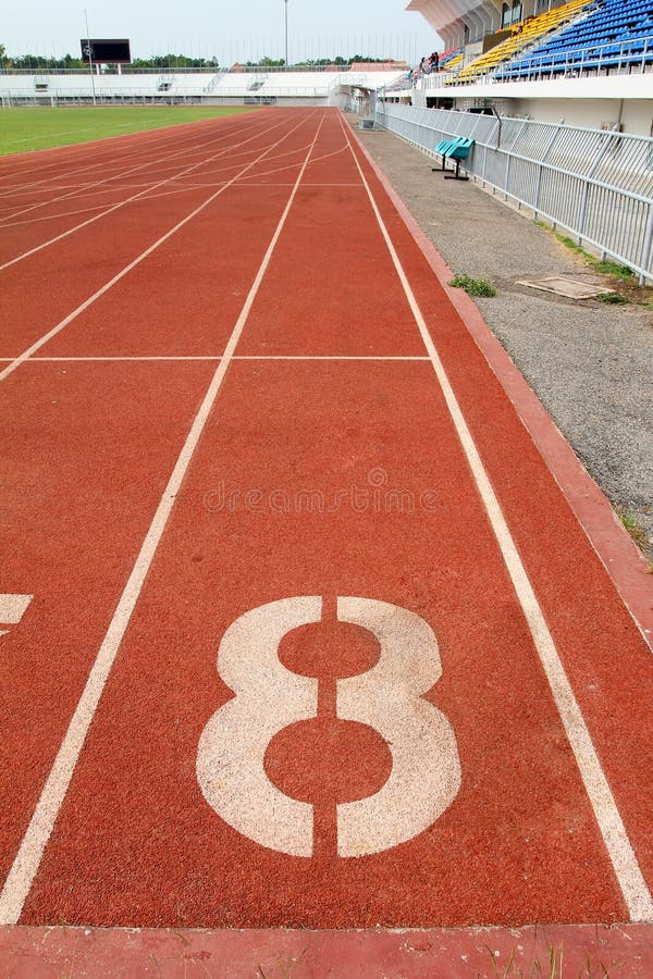 Number 8 on running track stock photo. Image of recreation - 152962244