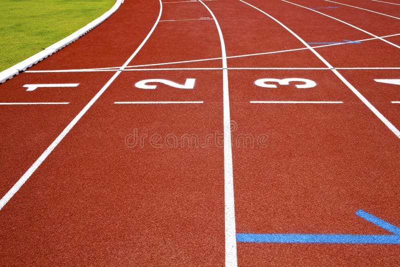 Number on Running Track Finish Line Stock Photo - Image of grass ...