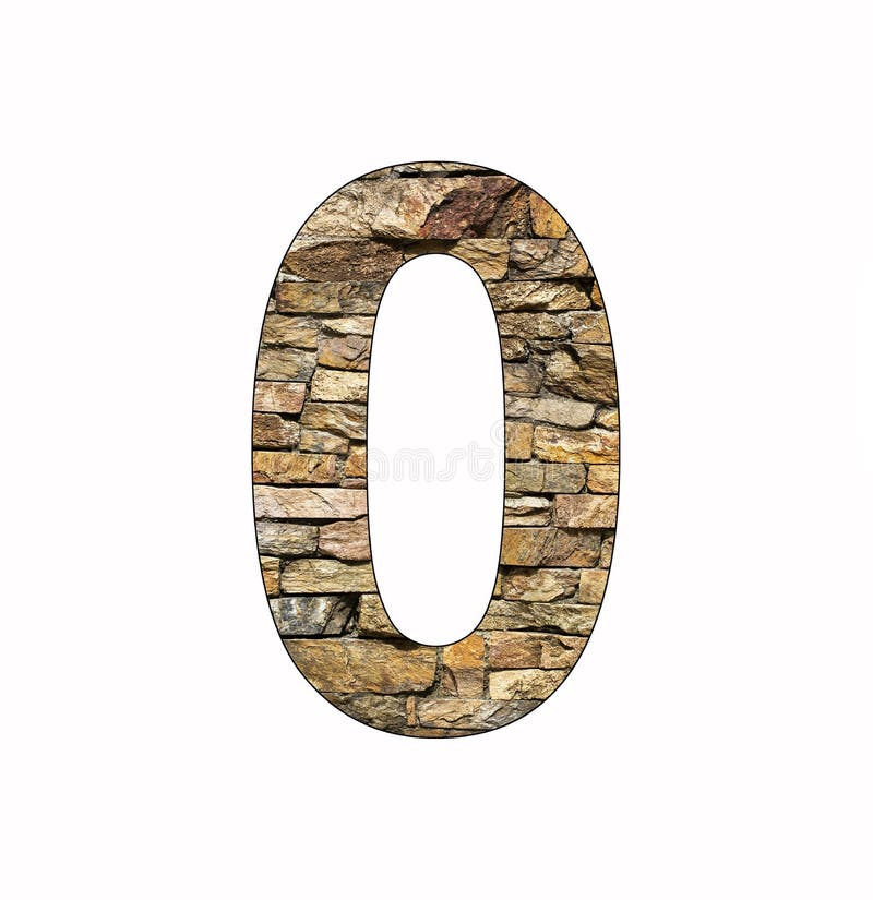 Number 0 on Rustic Stone Background - One Digit Stock Photo - Image of ...