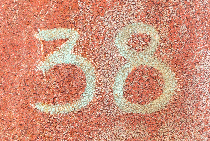 The Number 38 on a Rusty Metal Fence Stock Image - Image of grunge ...