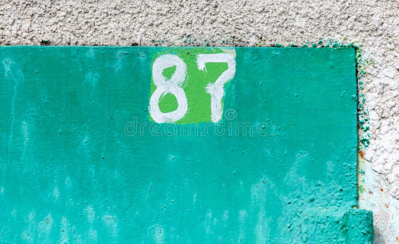 The Number 87 on a Rusty Metal Fence Stock Photo - Image of weathered ...