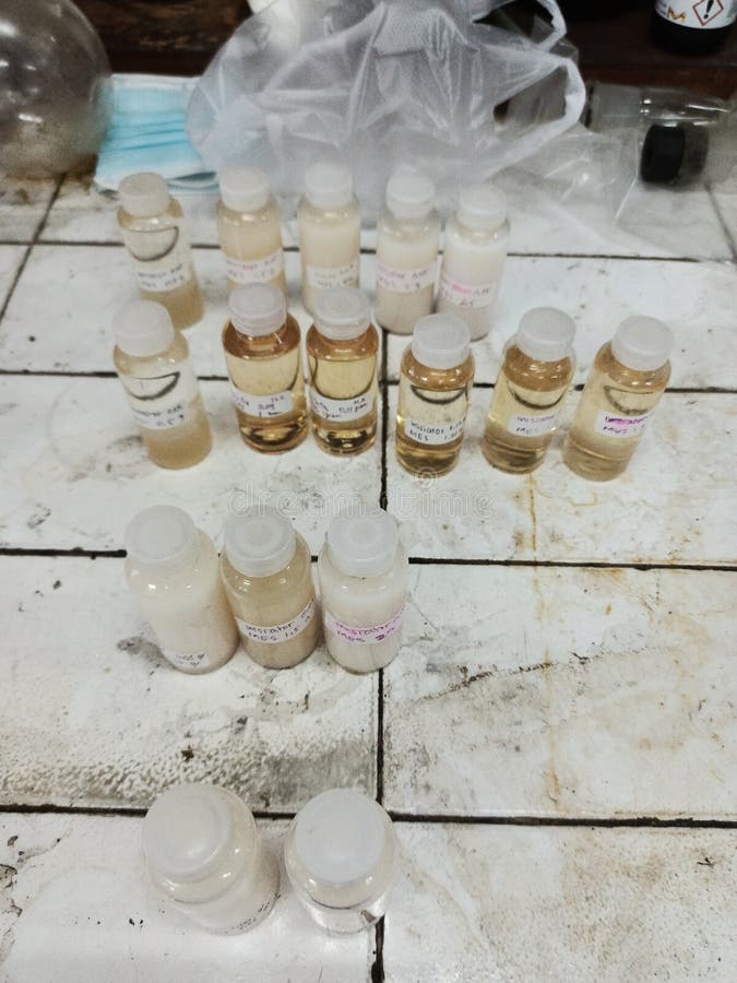 A Number of Sample Bottles from Experiments Editorial Stock Photo ...