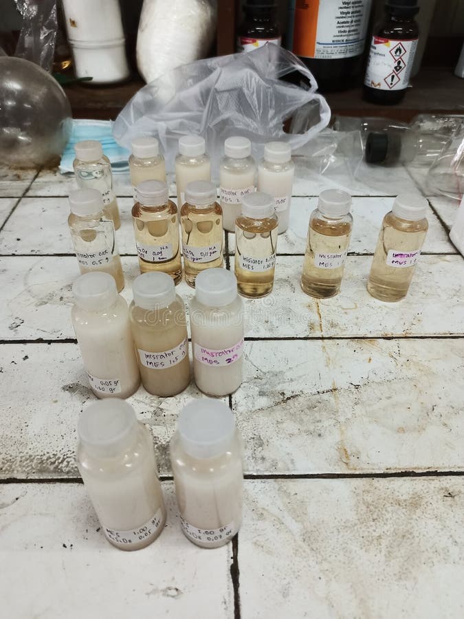 A Number of Sample Bottles from Experiments Editorial Stock Image ...