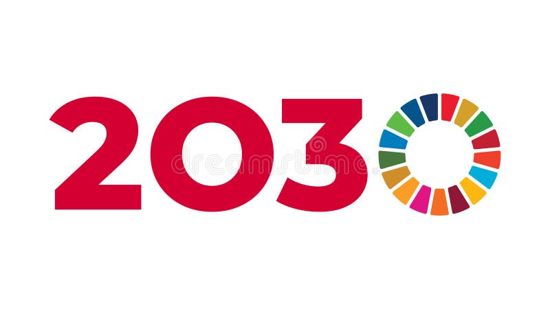 2030 Number with SDG Color Symbol. Sustainable Development Goals Stock ...