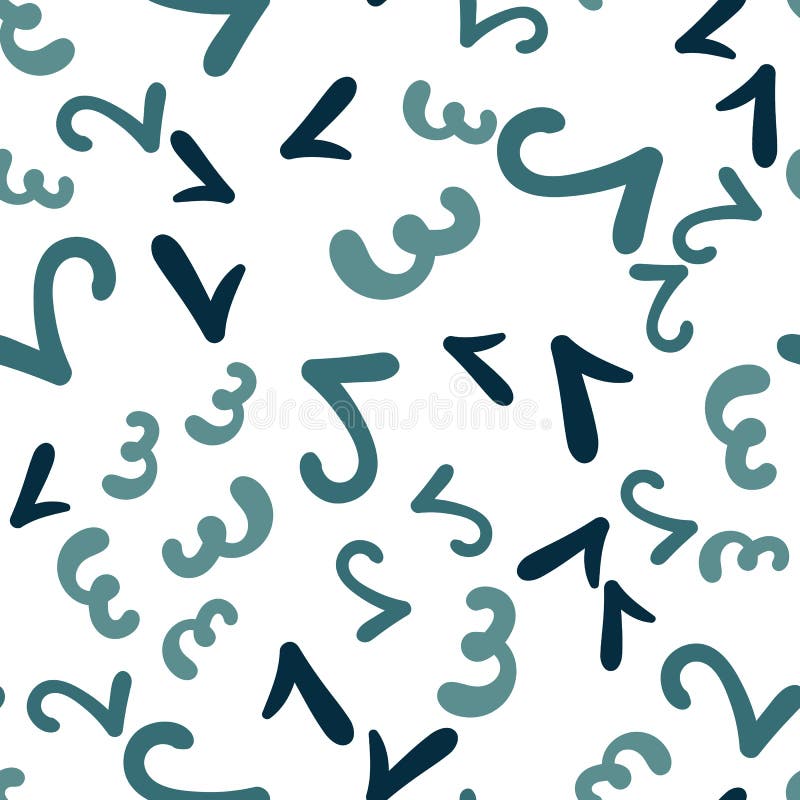 Number Seamless Pattern Color Hand Font Number Set One Two Three Stock ...
