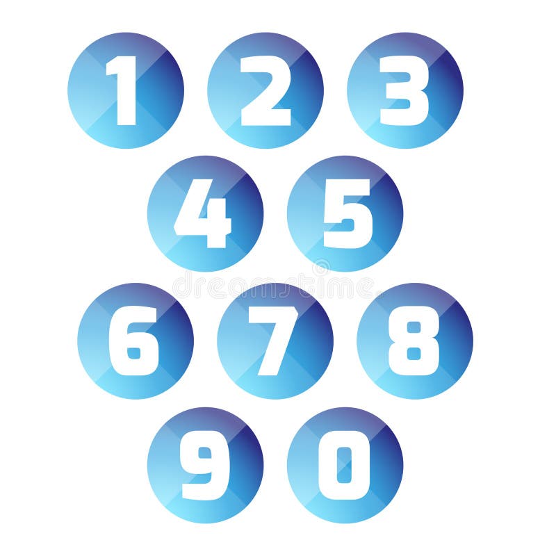 Number set button stock vector. Illustration of three - 84312405