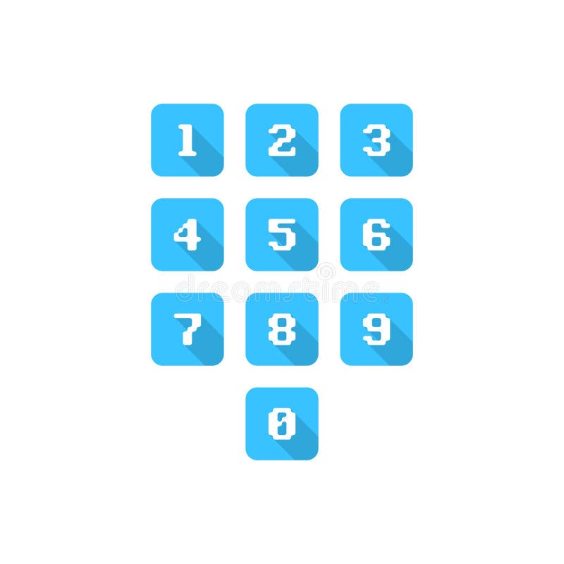 Set of Number Icons. 0-9 Pixel Numbers Stock Vector - Illustration of ...