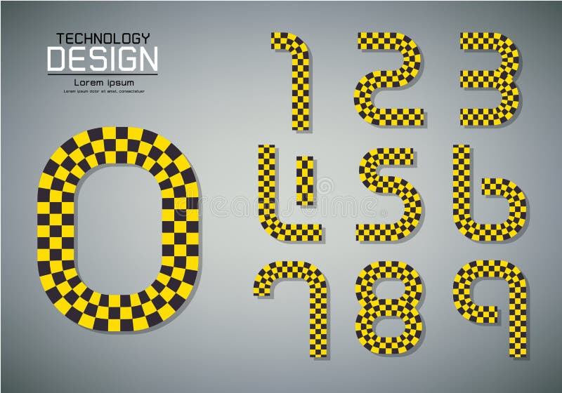 Number Set of Numbers Checkered Flag Concept Stock Illustration ...