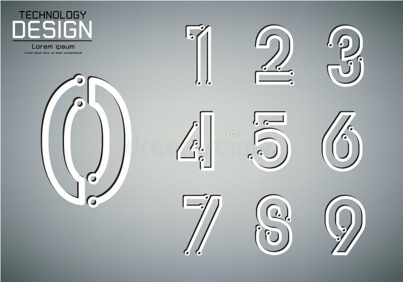 Number Set of Numbers Technology Lamp Concept Stock Illustration ...