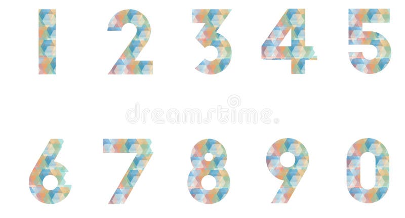 Set of number stock vector. Illustration of polygonal - 64653599