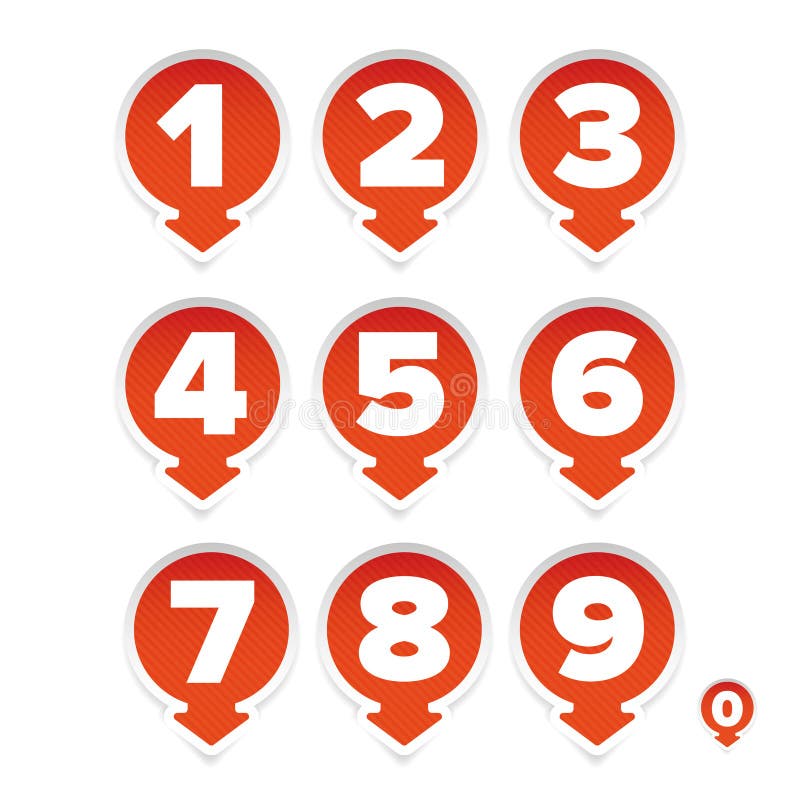 Number Set Round with Arrow Stock Vector - Illustration of zero, three ...